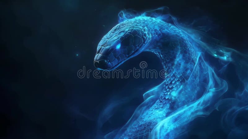 Mystical blue fire snake stock video. Video of blue - 354306411