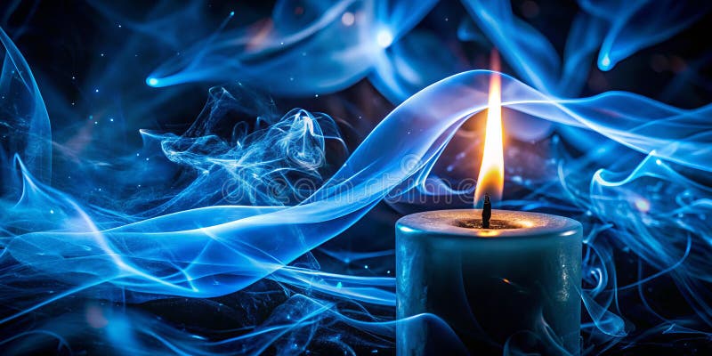 Mystical Blue Flame Candle Capturing the Burning Essence of Wiccan ...