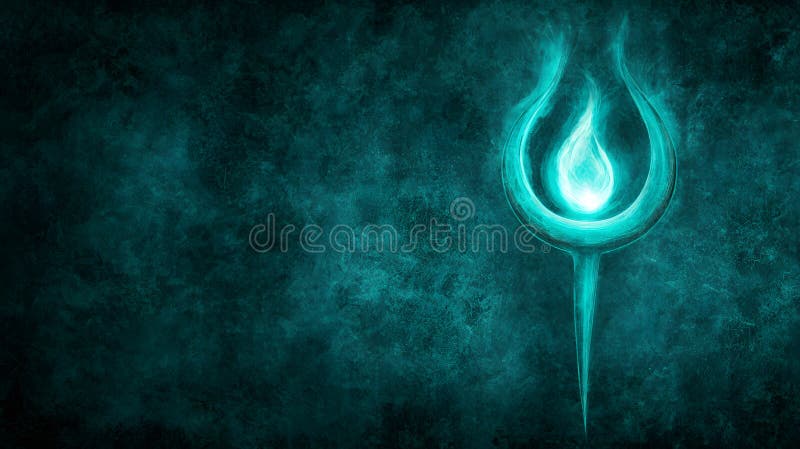 Mystical Blue Flame Symbol on a Dark Background Stock Image - Image of ...