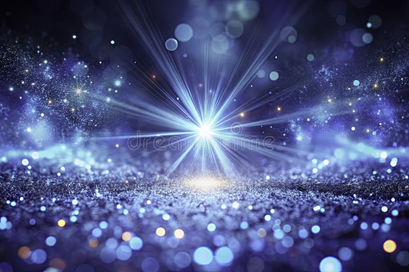 A Mystical Blue Galaxy Explodes with Sparkling Energy Abstract Digital ...