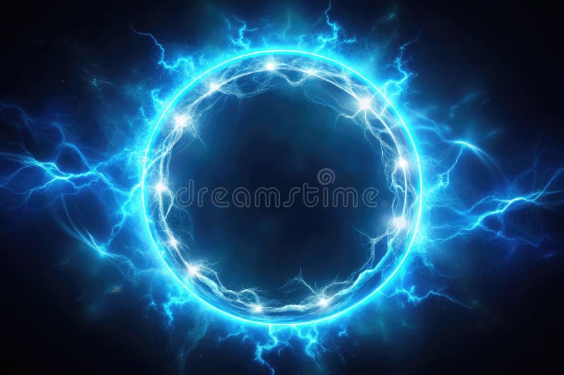Mystical Blue Lightning Sphere a Glowing Abstract Energy Vortex in a ...
