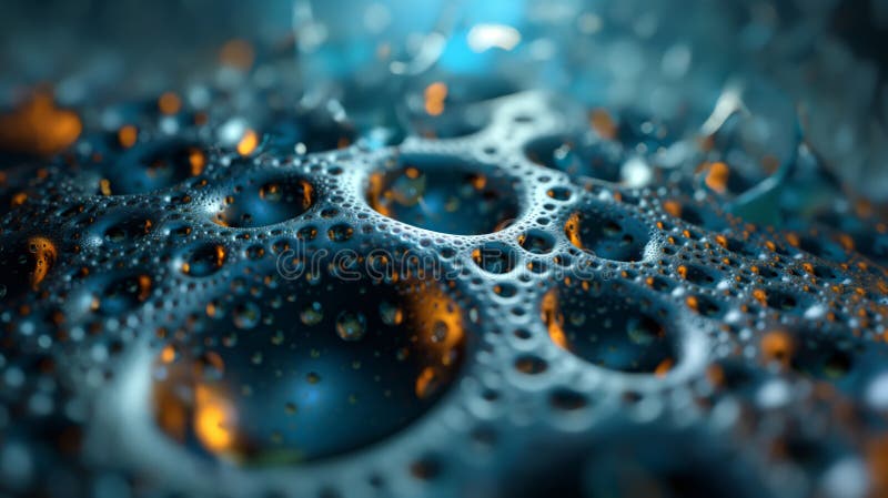 Mystical Blue and Orange Spherical Abyss Stock Illustration ...