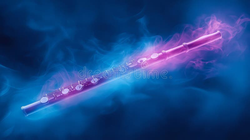 Mystical Blue and Pink Flute Enveloped in Vibrant Pink Flame Stock ...