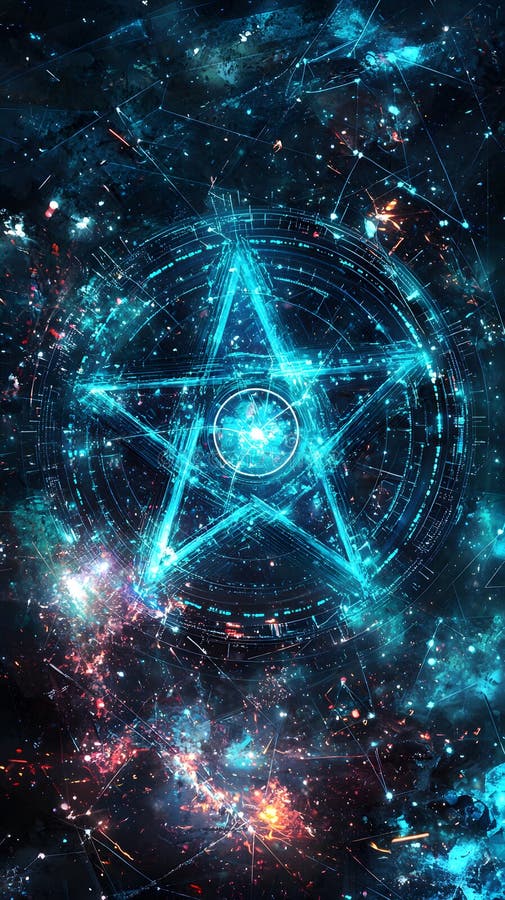 Mystical Blue Star in Cosmic Nebula Stock Image - Image of mysticism ...