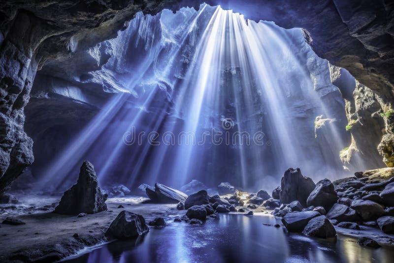 Mystical BlueGray Grotto Abstract Architectural Photography Capturing ...