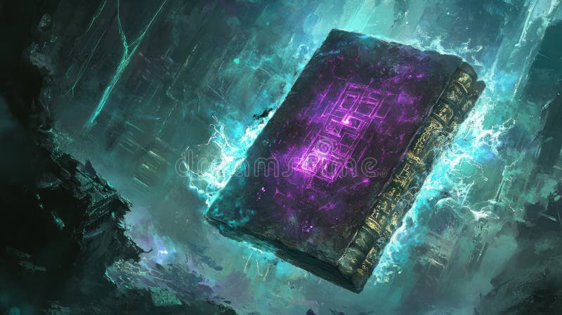 A Mystical Book with Glowing Symbols, Surrounded by an Ethereal ...