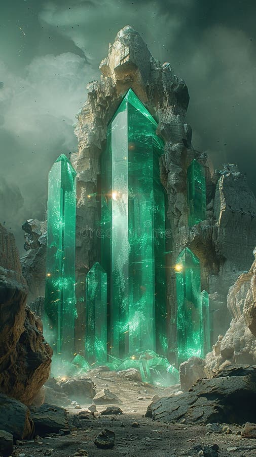 Mystical Crystal Cavern stock illustration. Illustration of cavern ...