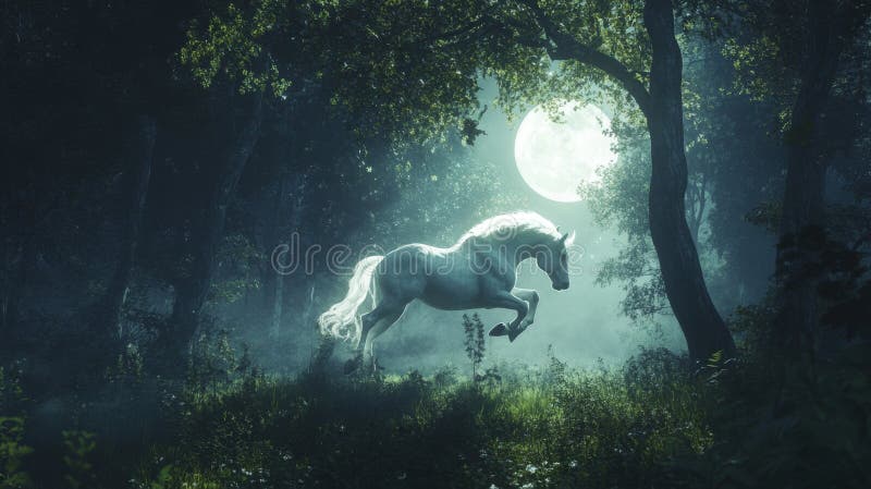 Mystical Centaur Galloping in Enchanted Forest Stock Photo - Image of ...