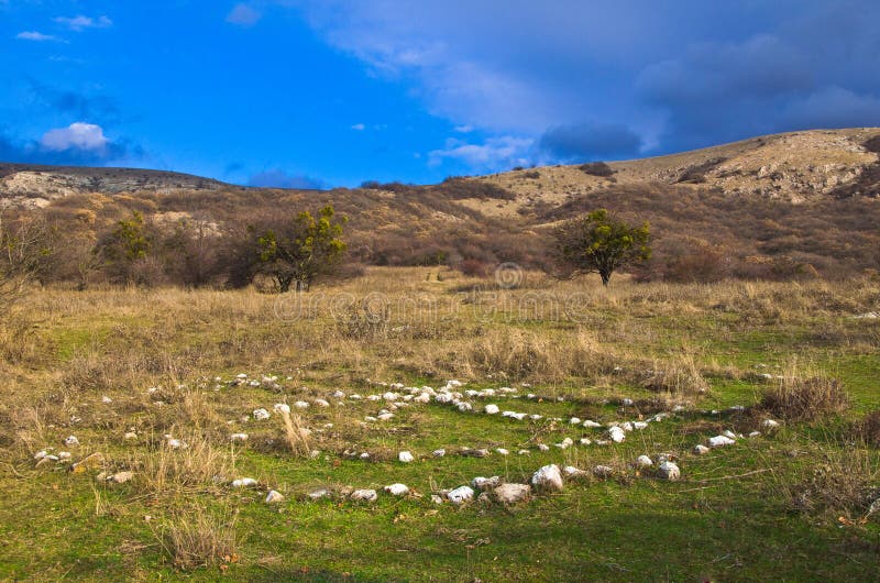 Mystical circle on grass stock photo. Image of religious - 22415804