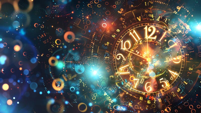 Mystical Clockwork and Numerology Artwork Stock Image - Image of design ...
