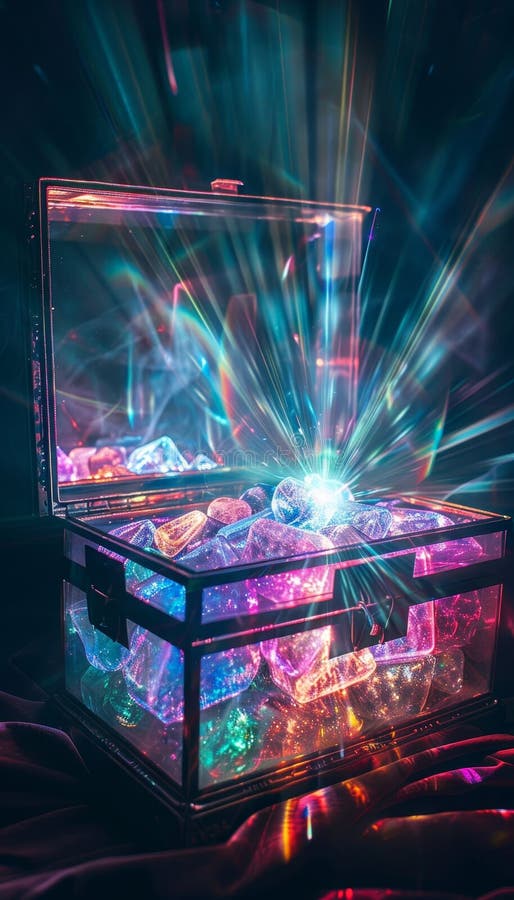 Mystical Close Up of Pandora S Box with Colorful Light Beams Escaping ...