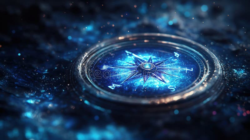 Mystical Compass in Cosmic Space Digital Art Sci-fi Environment ...