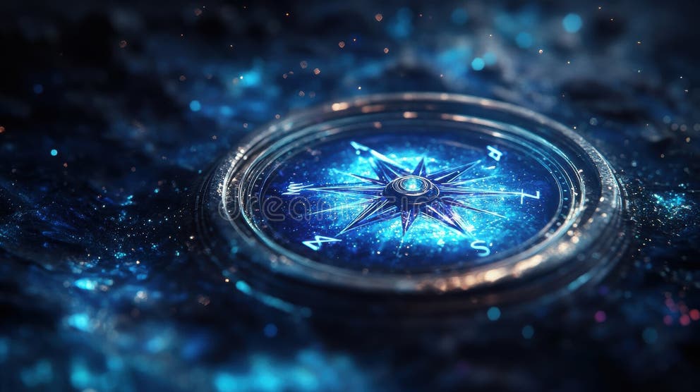 Mystical Compass in Cosmic Space Digital Art Sci-fi Environment ...
