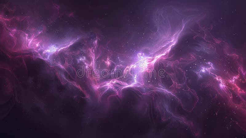 Mystical Cosmic Energy - Abstract Purple Nebula Background Stock Photo ...