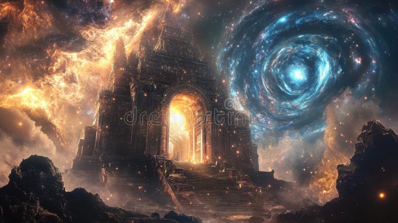 Mystical Cosmic Gateway To Another Dimension with Swirling Galaxies ...