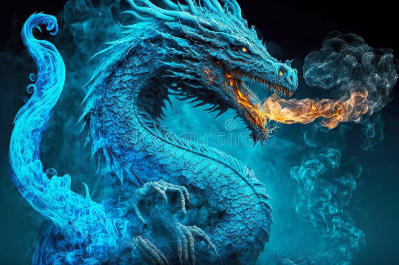 Mystical Creature with Burning Fiery Eyes Red Dragons Stock ...