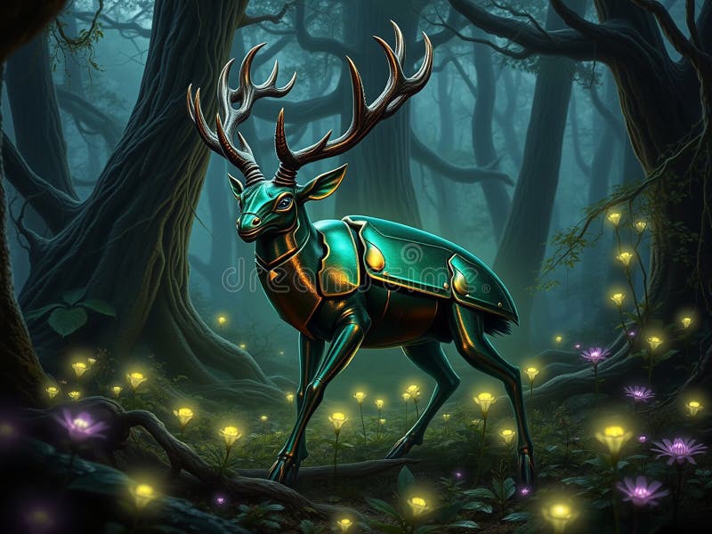 A Mystical Creature that Combines the Noble Stature of a Stag with the ...