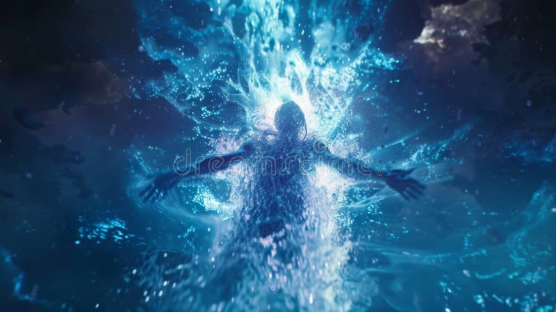 A Mystical Creature Emerging from a Pool of Shimmering Liquid Its Body ...