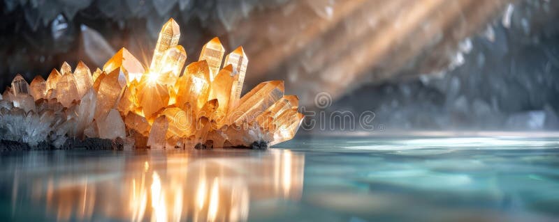 Mystical Crystal Caverns Shimmering Crystal Formations within a Cavern ...