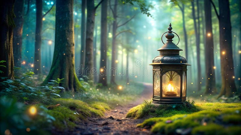 Mystical Crystal Lantern with Shimmering Light - Enchanted Forest ...