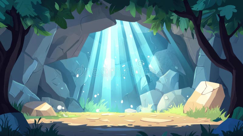 A Mystical D Cave Backdrop with Dancing Shadows, Featuring Unique ...