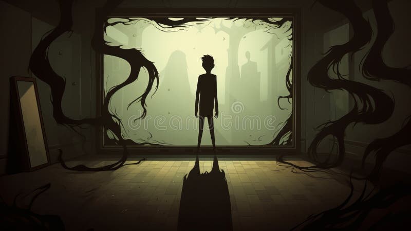 Mystical Dark Room Animation with Slender Man and Solarpunk Elements ...