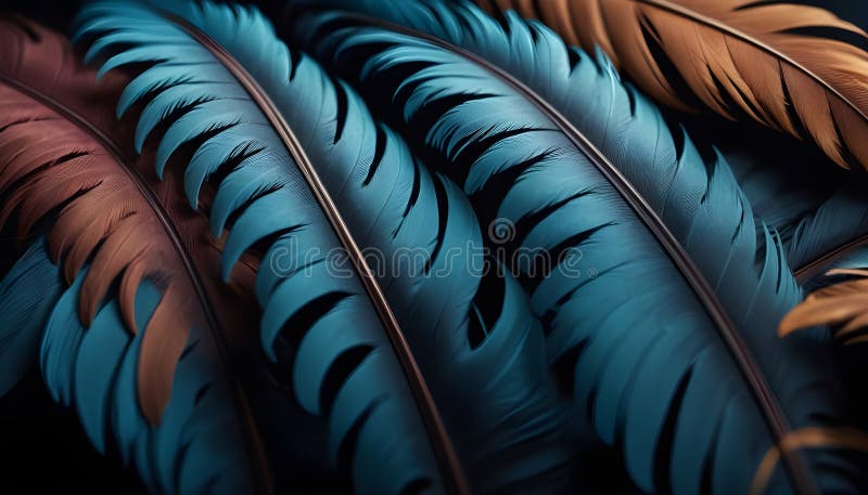 Mystical Detailed Feather Patterns Environment Stock Illustration ...