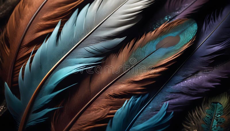 Mystical Detailed Feather Patterns Environment Stock Illustration ...