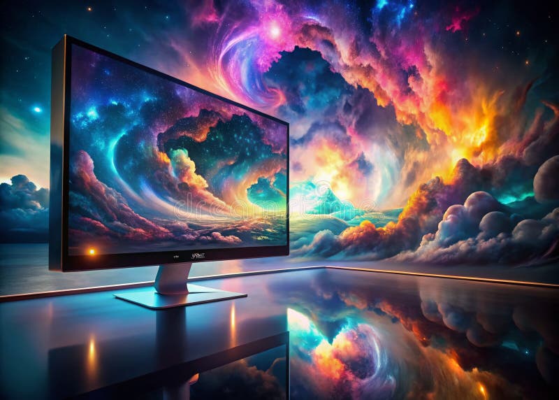 A Mystical Digital Workspace Exploring Surrealism in a Blank Computer ...