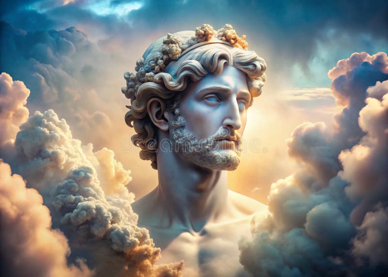 Mystical Double Exposure of the Ancient Greek Messenger God Hermes ...