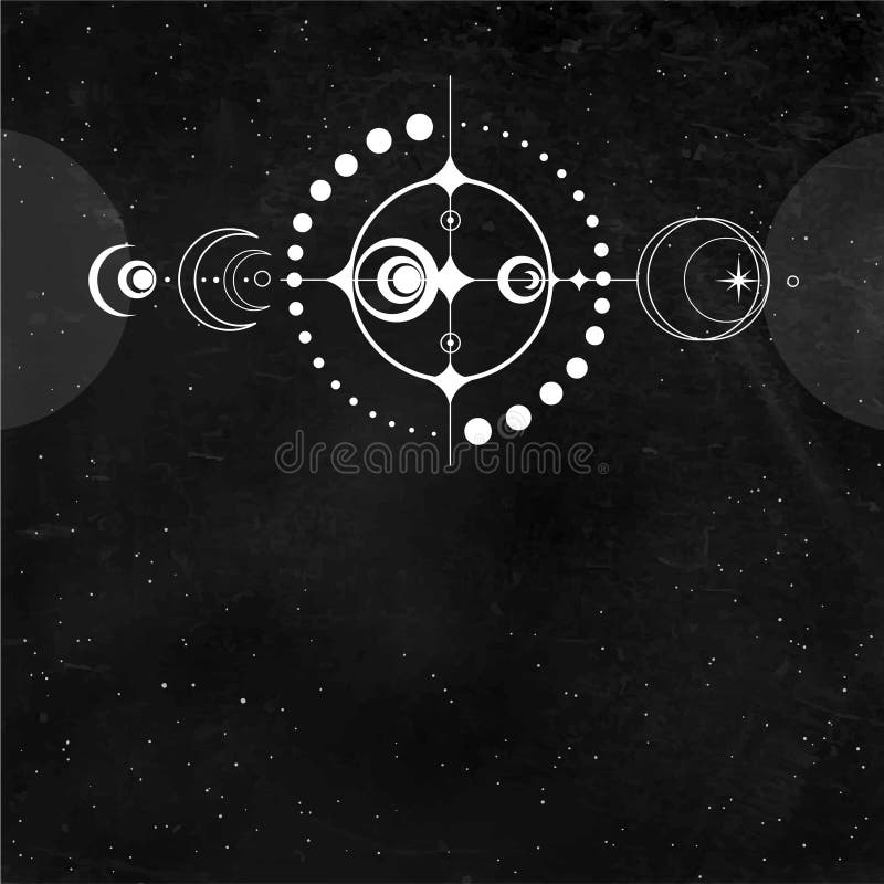 Mystical Drawing: Crop Circle UFO, Stylized Space System. Stock Vector ...