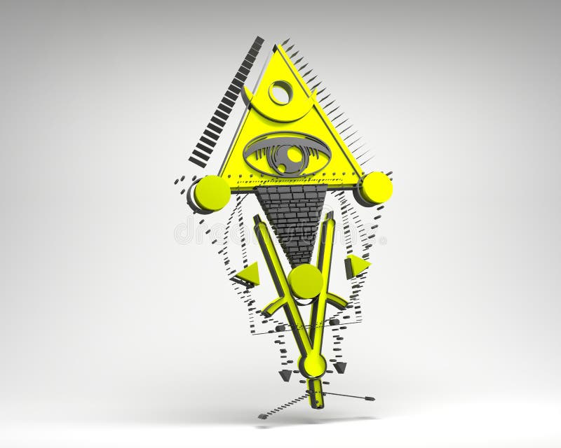 Mystical Esoteric Gothic Geometry Thin Lines Symbol with Human Head ...