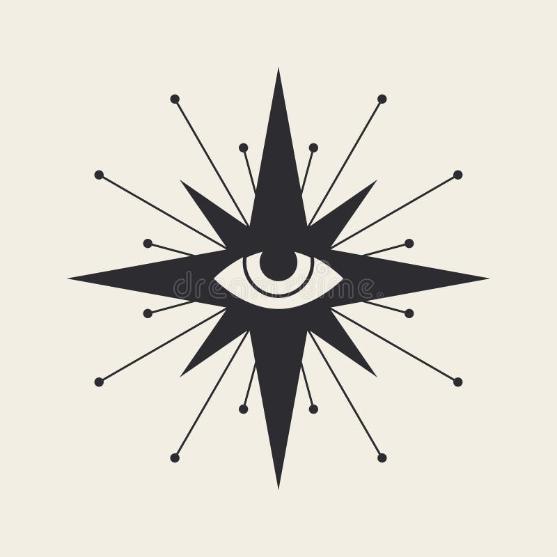 Mystical Eye and Flat Star, Esoteric Logo Stock Vector - Illustration ...