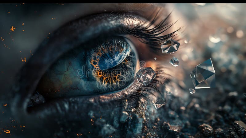 Mystical Eye with Reflective Crystals in a Fantastical Setting ...