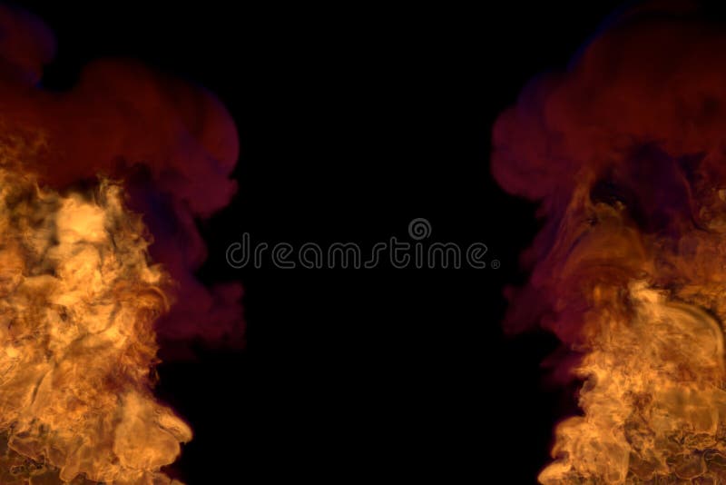 Flame from Both the Bottom Corners - Fire 3D Illustration of Melting ...