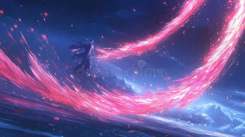 A Mystical Figure Conjures Vibrant Energy in a Dramatic, Ethereal ...