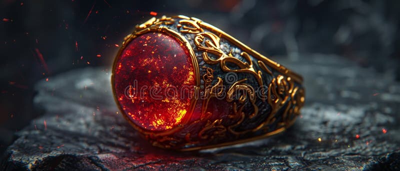 A Mystical Fire Element Ring with Gemstone that Grants the Wearer ...