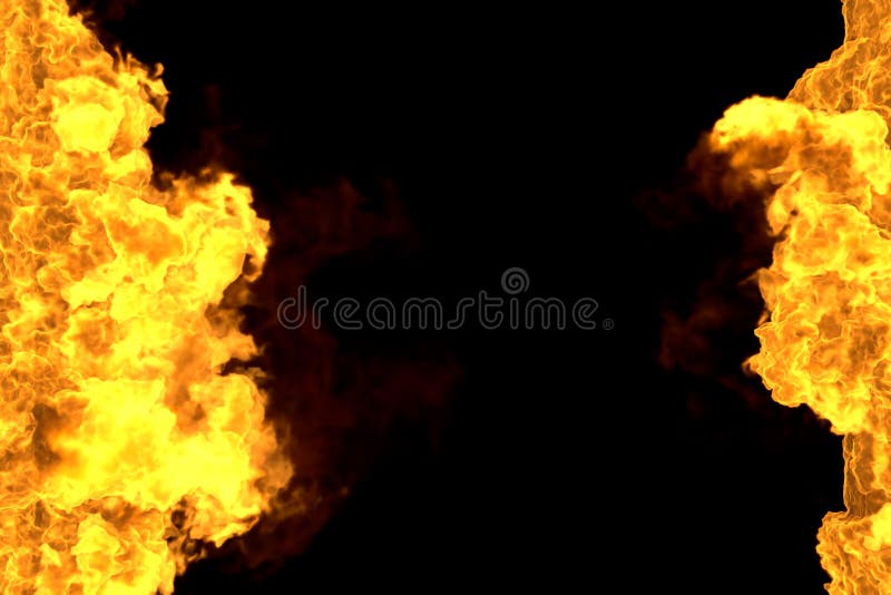 Mystical Flaming Explosion Frame Isolated on Black - Fire Lines from ...