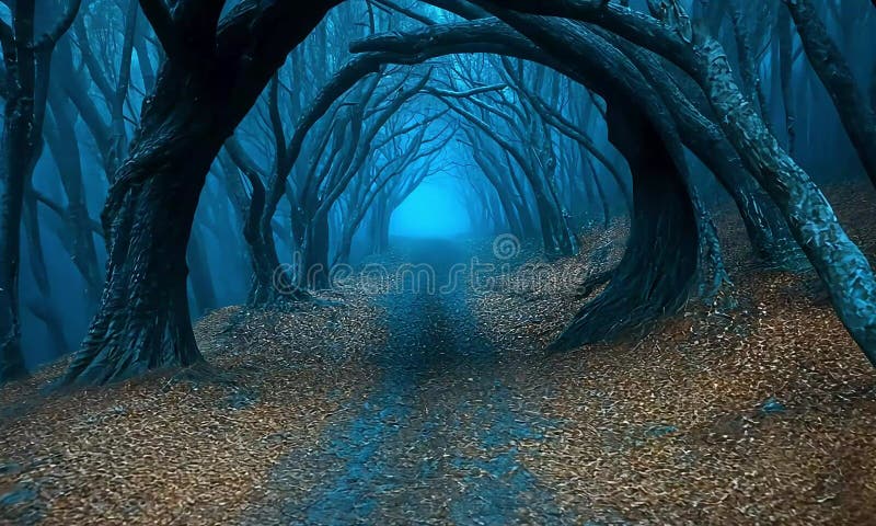 Mystical Forest Path, Shrouded in Mist Stock Footage - Video of path ...