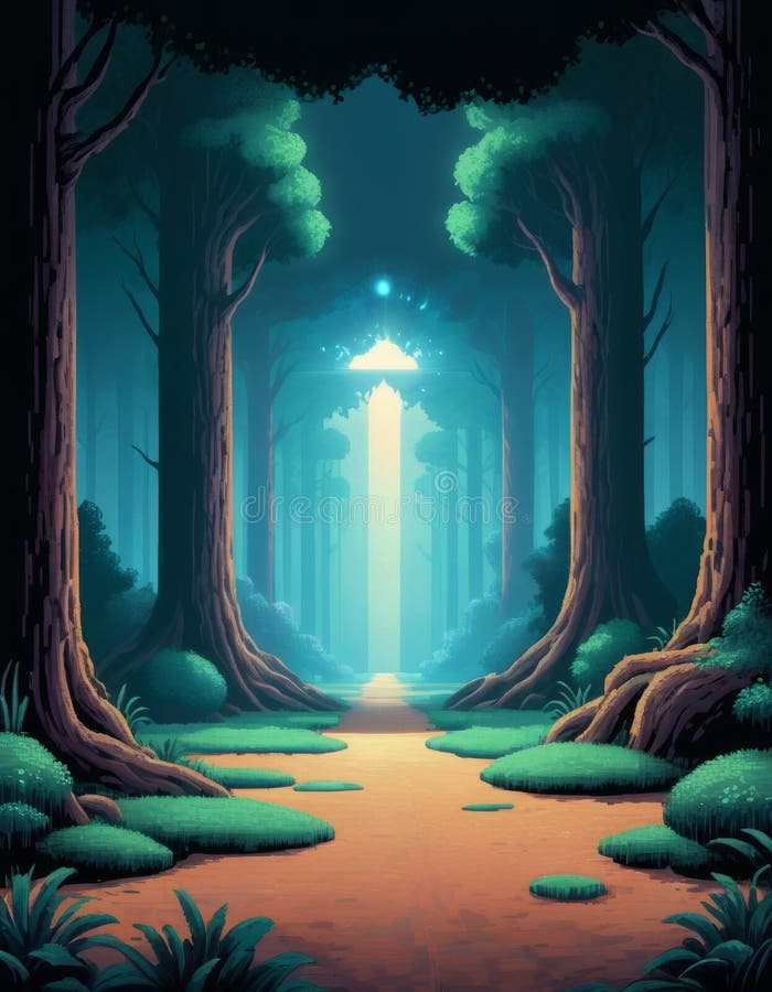 Mystical Forest Path at Twilight Stock Image - Image of lush, dreamlike ...