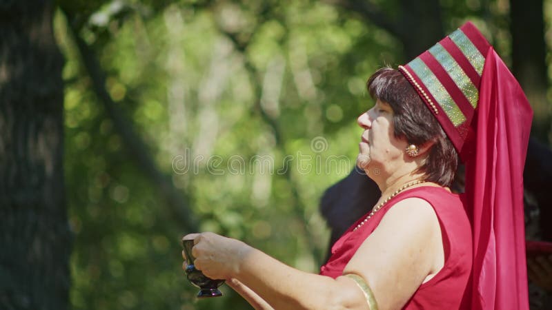 Mystical Fraternal Rite on the Blood of Two Warriors. the Priestess and ...