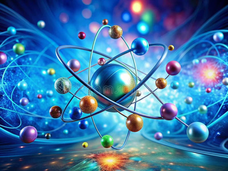 A Mystical Fusion of Science and Art Abstract Atom Molecules in a ...