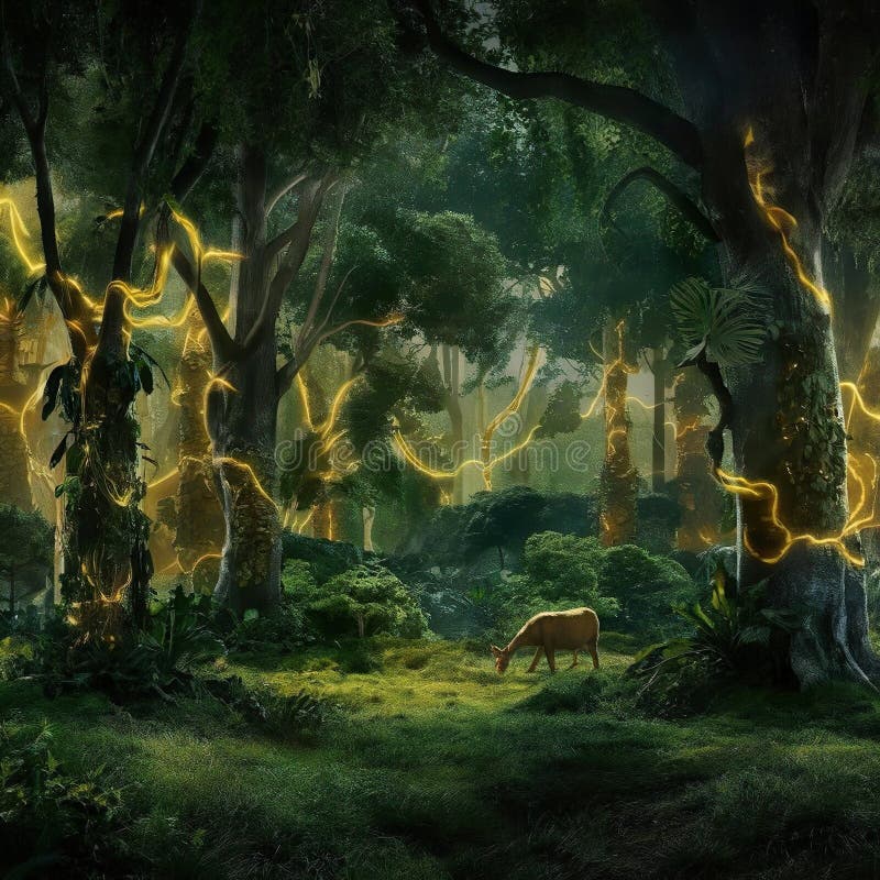 A Mystical, Futuristic Forest Where Nature is Enhanced by Advanced ...
