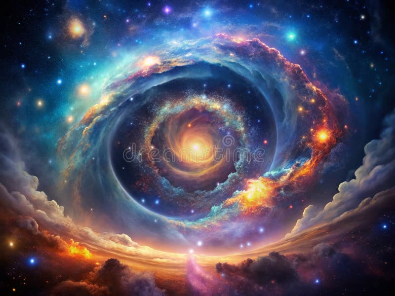 A Mystical Galactic Circle Stunning Surreal Cosmic Landscape for Space ...