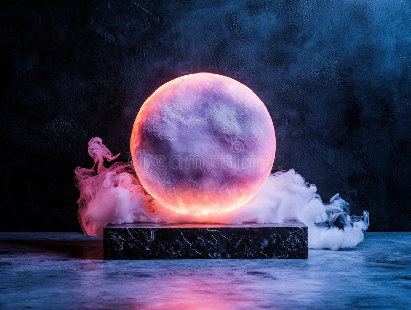 Mystical Glowing Orb with Smoke on a Dark Background. Stock Illustration - Illustration of ...