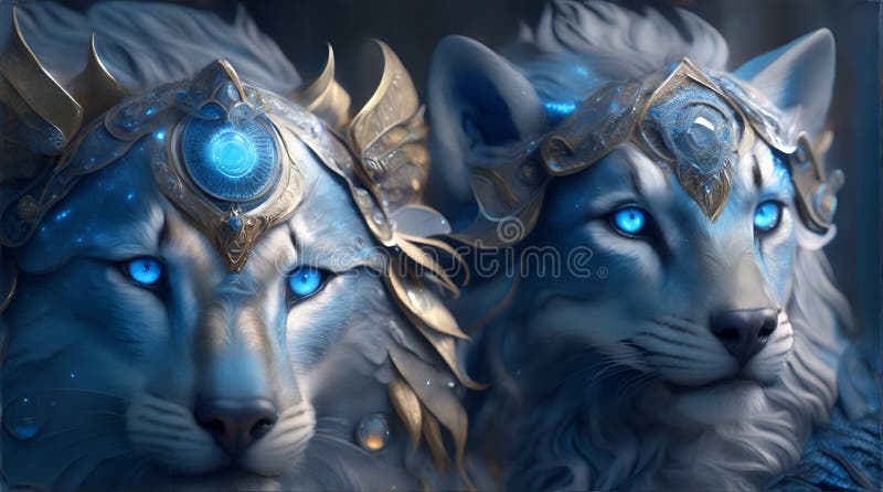 Mystical Guardians, AI Generative Illustration Stock Illustration ...