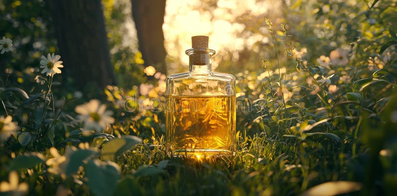 A Mystical Healing Concept with Herbal Elixir Bottles Surrounded by ...