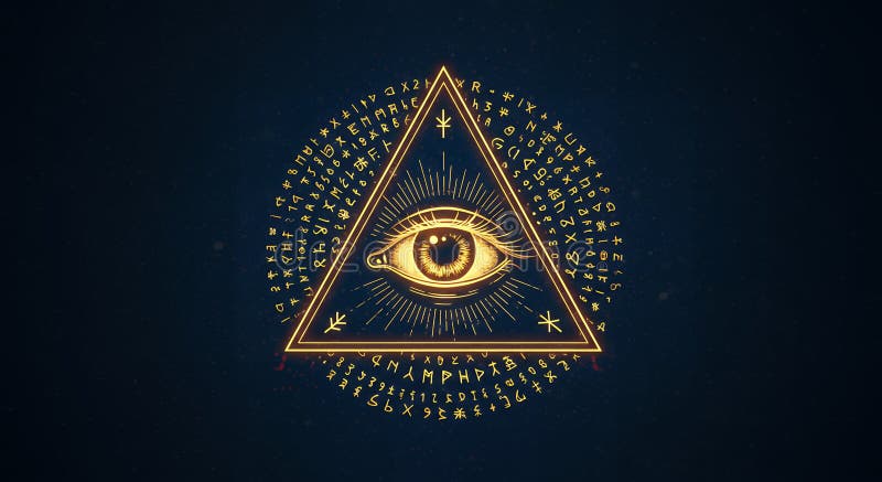 Mystical Illuminati Symbol with Glowing All-Seeing Eye Stock ...