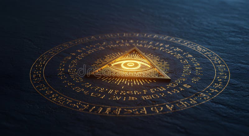 Mystical Illuminati Symbol with Glowing All-Seeing Eye Stock ...