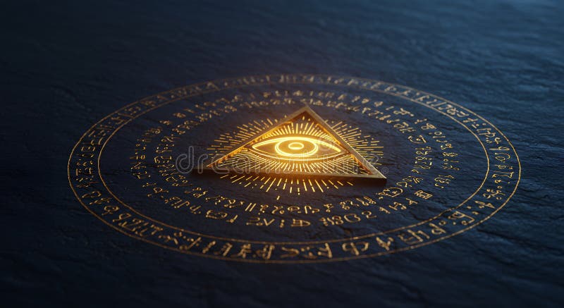 Mystical Illuminati Symbol with Glowing All-Seeing Eye Stock ...